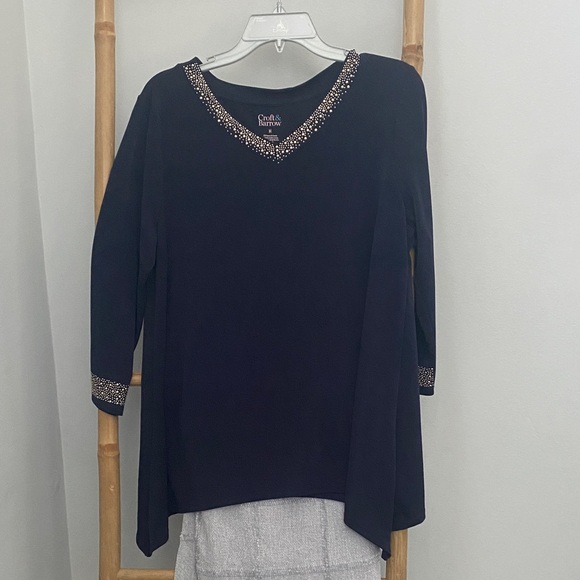 croft & barrow | Tops | Croft Barrow Dark Blue Top With Sparkling ...